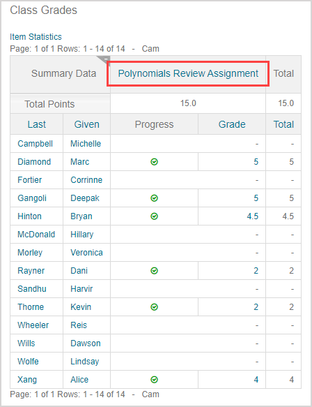 Access the Activity Grading View