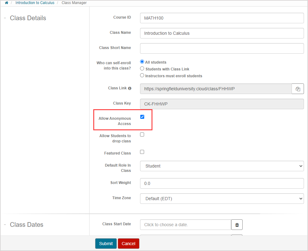 Manage anonymous access