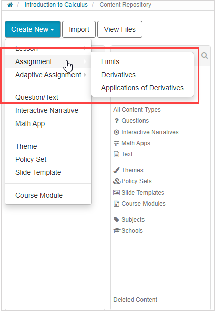 Create an assignment