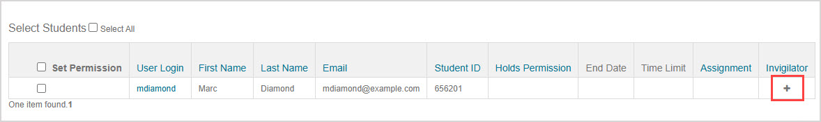 Assign an invigilator