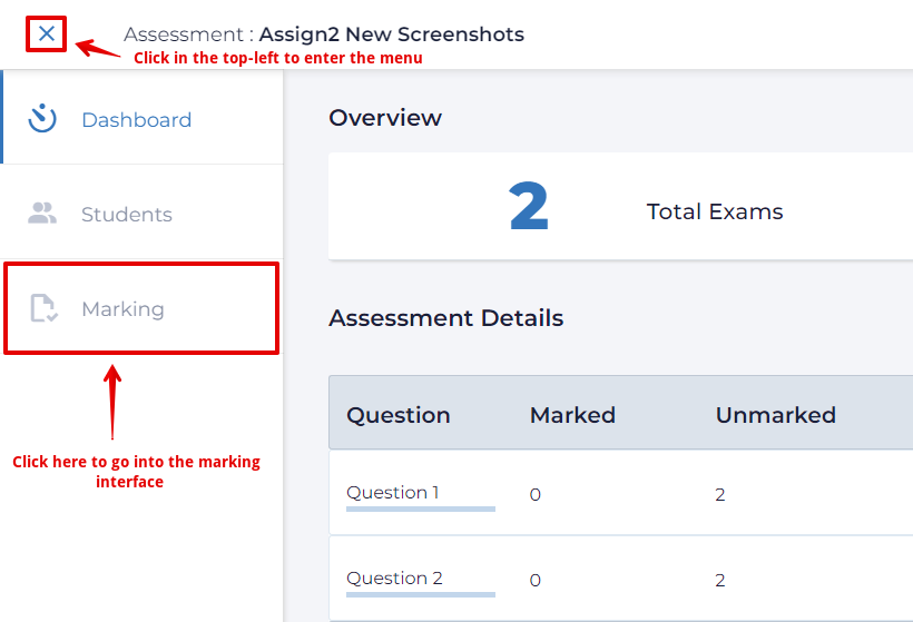 Mark student submissions and assessments