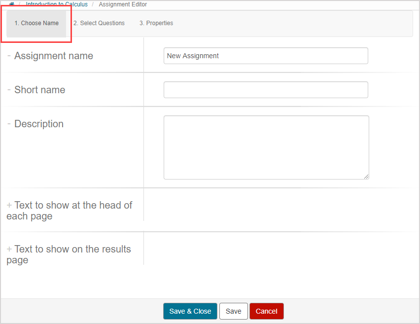 Create an assignment