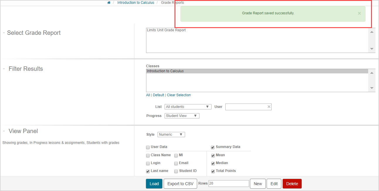 Create a Grade Report