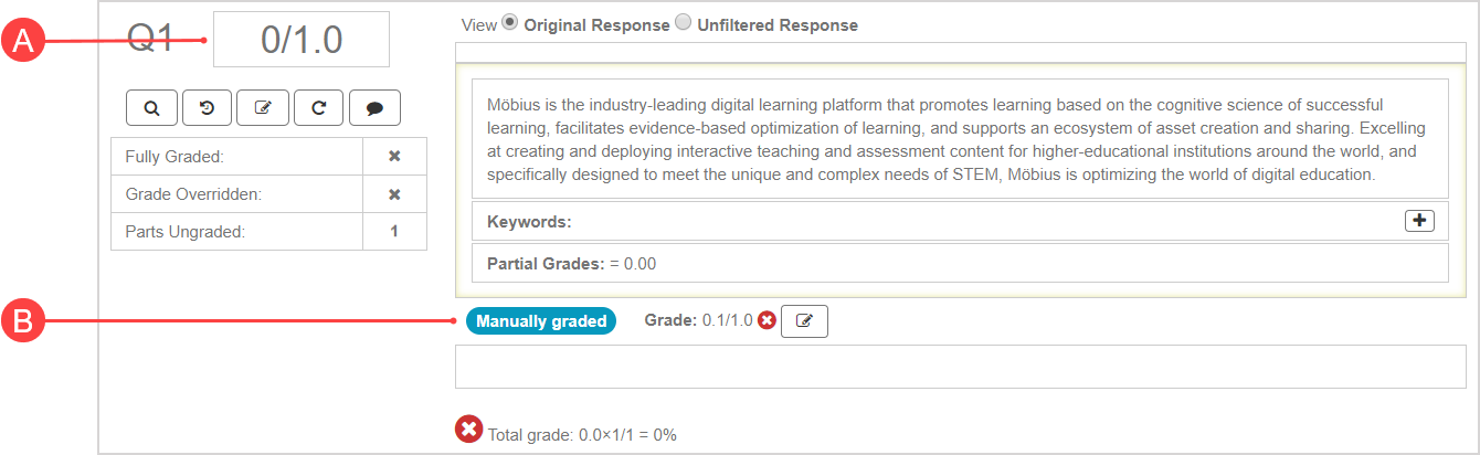 Perform manual grading