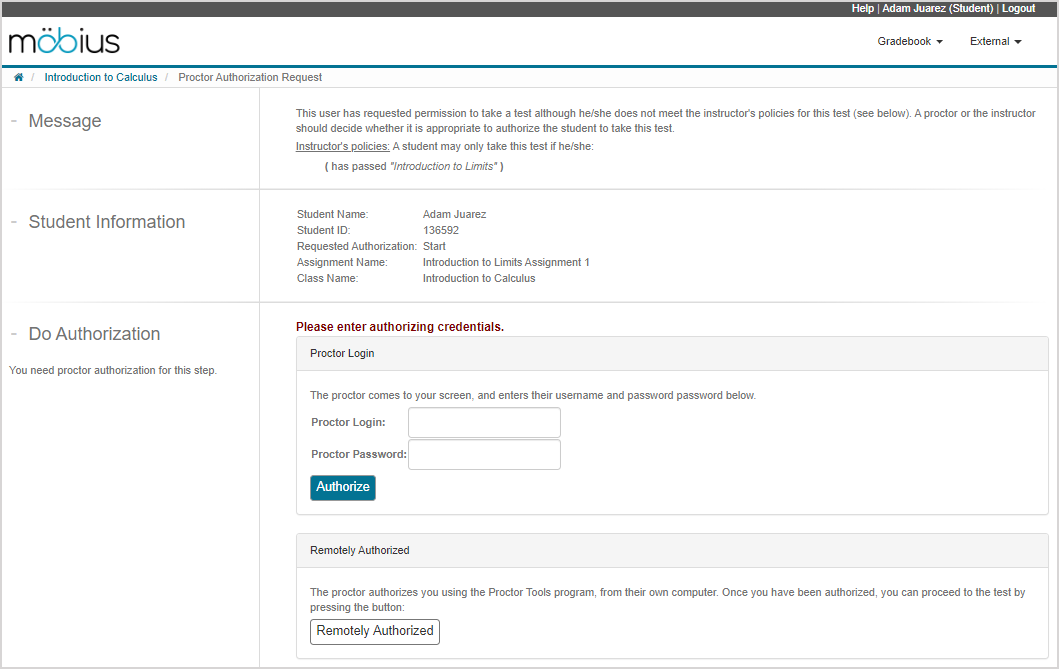 Request an exception